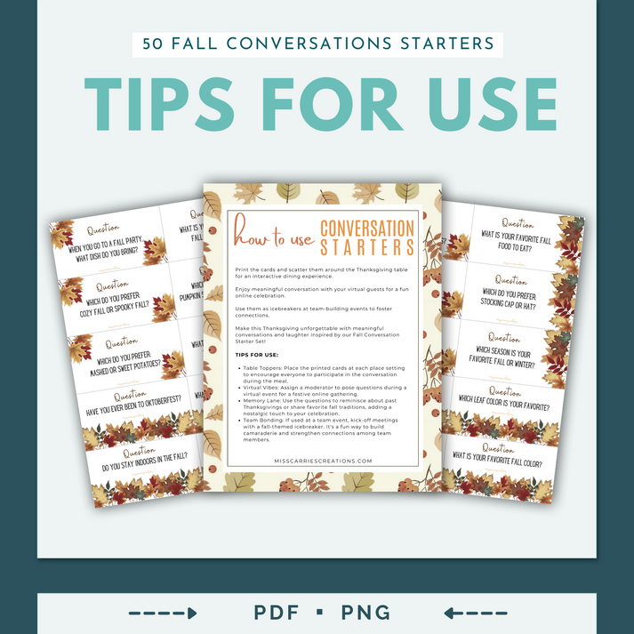50 Fall Conversation Starters 2023 – misscarriescreations