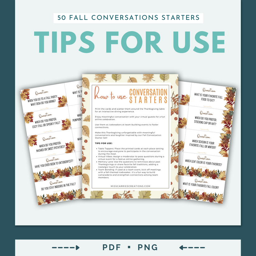 50 Fall Conversation Starters 2023 – misscarriescreations